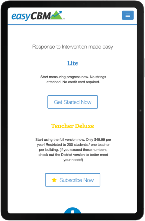 easyCBM - BRTapps Improve #1 Student Learning Outcomes